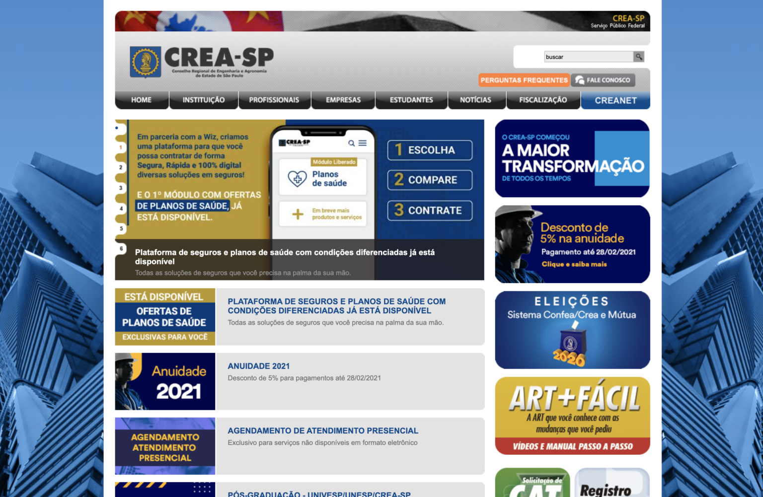 CREA-SP lança oficialmente seu novo site! | Blog da Engenharia