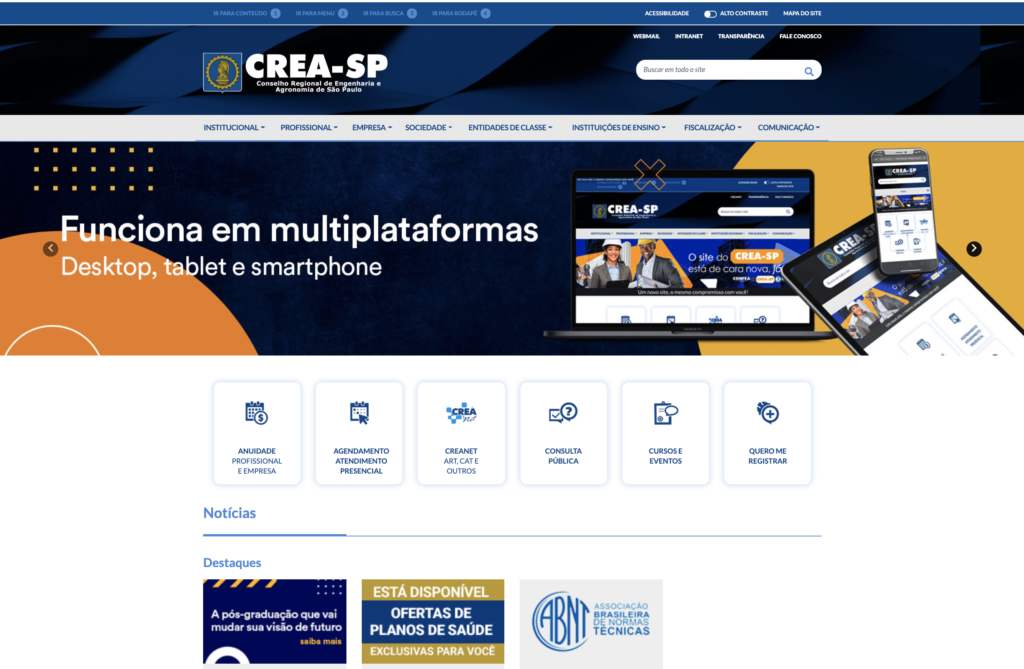 CREA-SP lança oficialmente seu novo site! | Blog da Engenharia